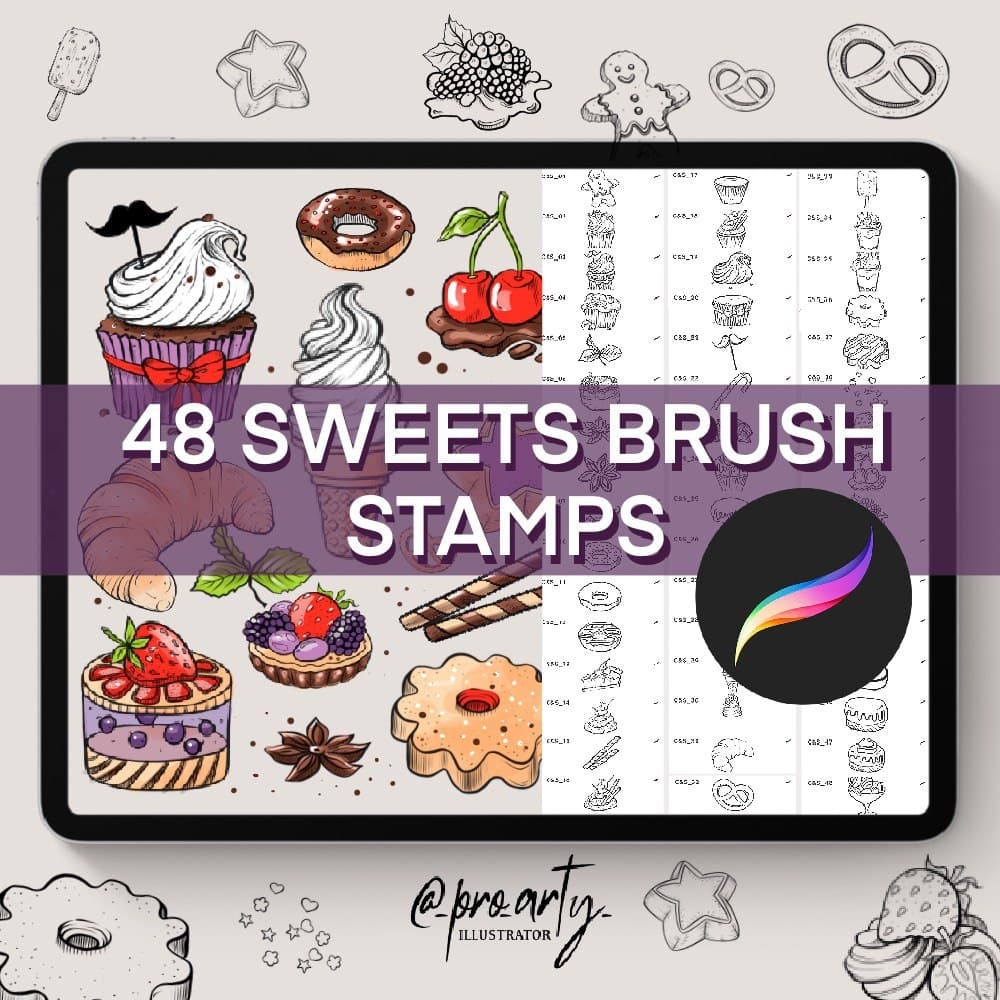 SWEET STAMPS BRUSHES FOR PROCREATE
