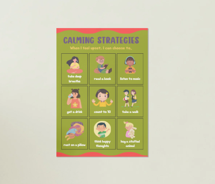 Calming Strategies Poster – Printable Emotional Regulation Chart for Kids