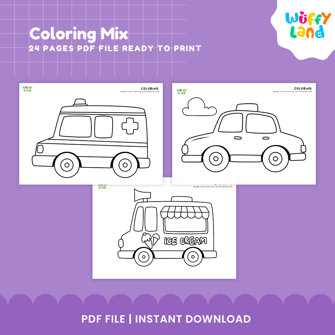 Coloring Mix for Kids - 24 Pages of Fun Animal and Nature Themes