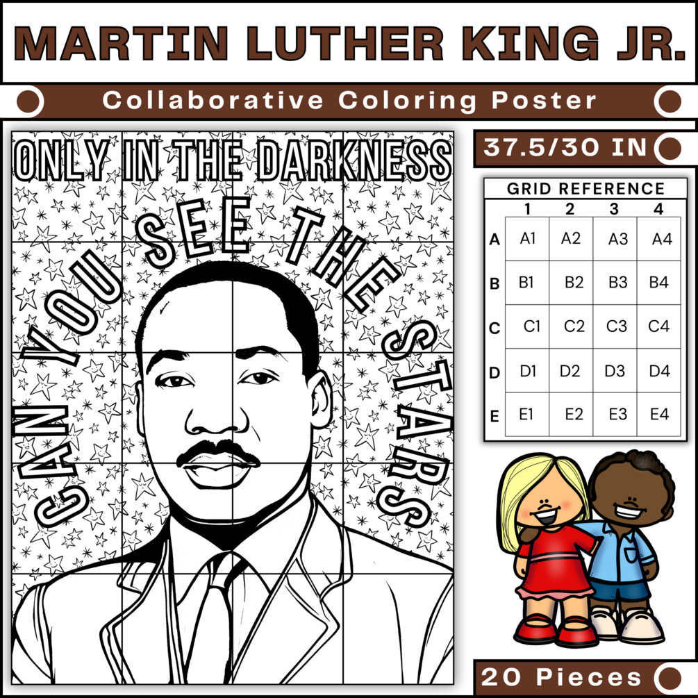 Martin Luther King Jr. Collaborative Coloring Poster | MLK Day & Black ...