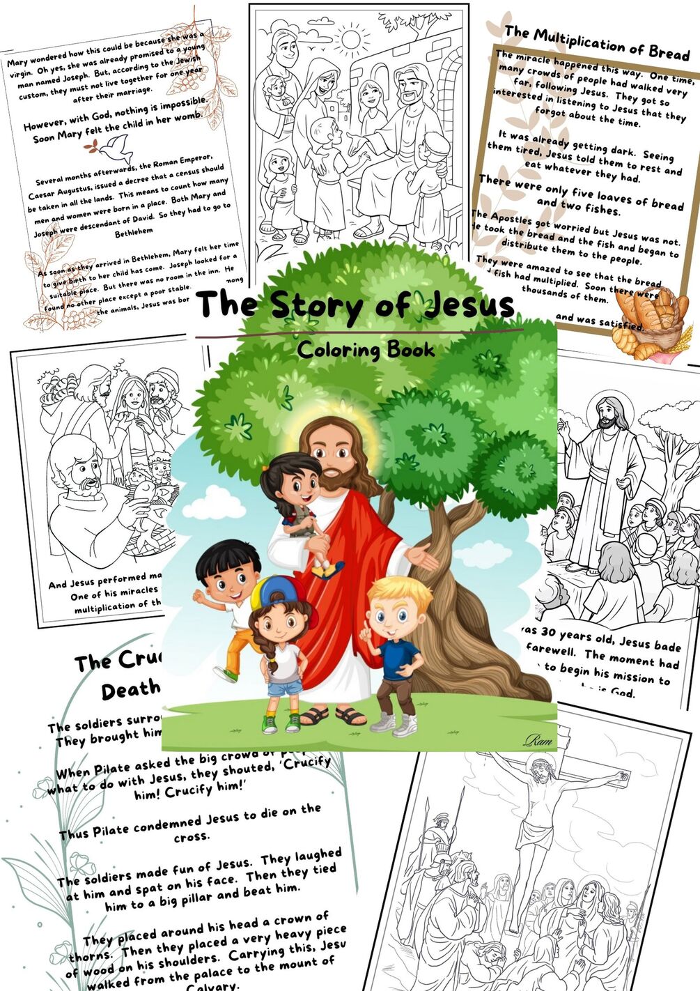 Bible Story - Story of Jesus Christ - Coloring Busy Book for Kids