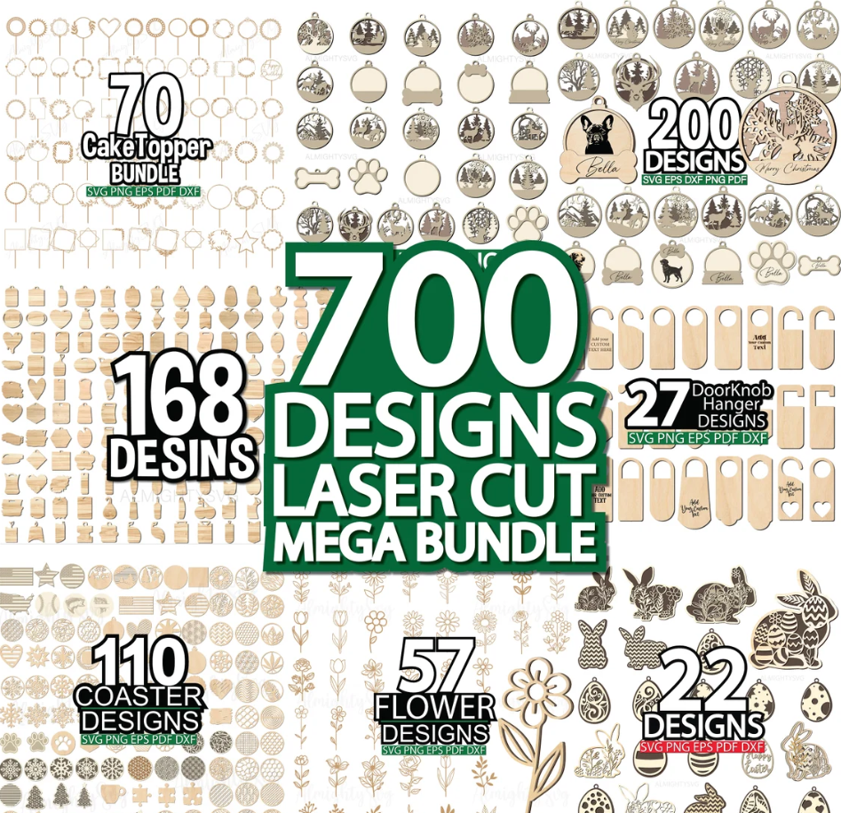 Laser Cut Mega Bundle SVG, Christmas ornaments SVG laser cut file ...