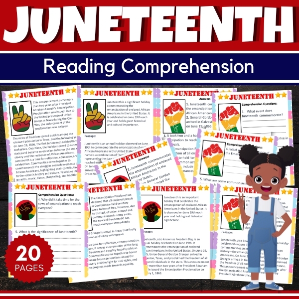 Juneteenth Reading Comprehension Passage with Answers - Fun Juneteenth ...