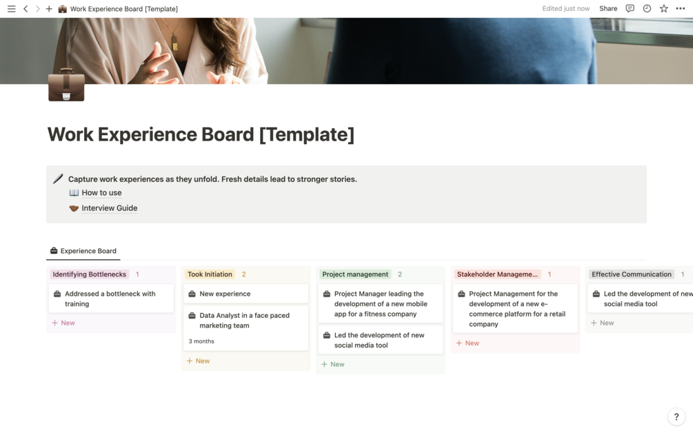 Interview and Work experience board
