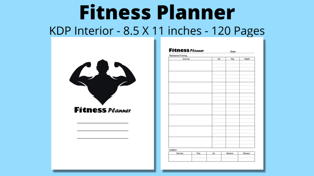 Fitness Planner KDP Interior Template, Size 8.5x11 Inches with 120 ...
