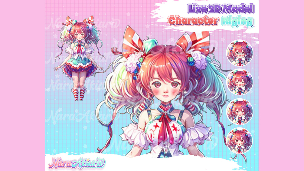 Vtuber Model and Rigging Anime Loli Canfy Girl Premade, Live2d ready to ...