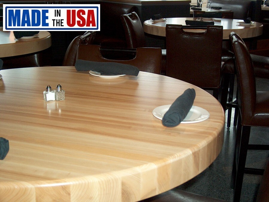 Round Butcher Block Restaurant Table Tops