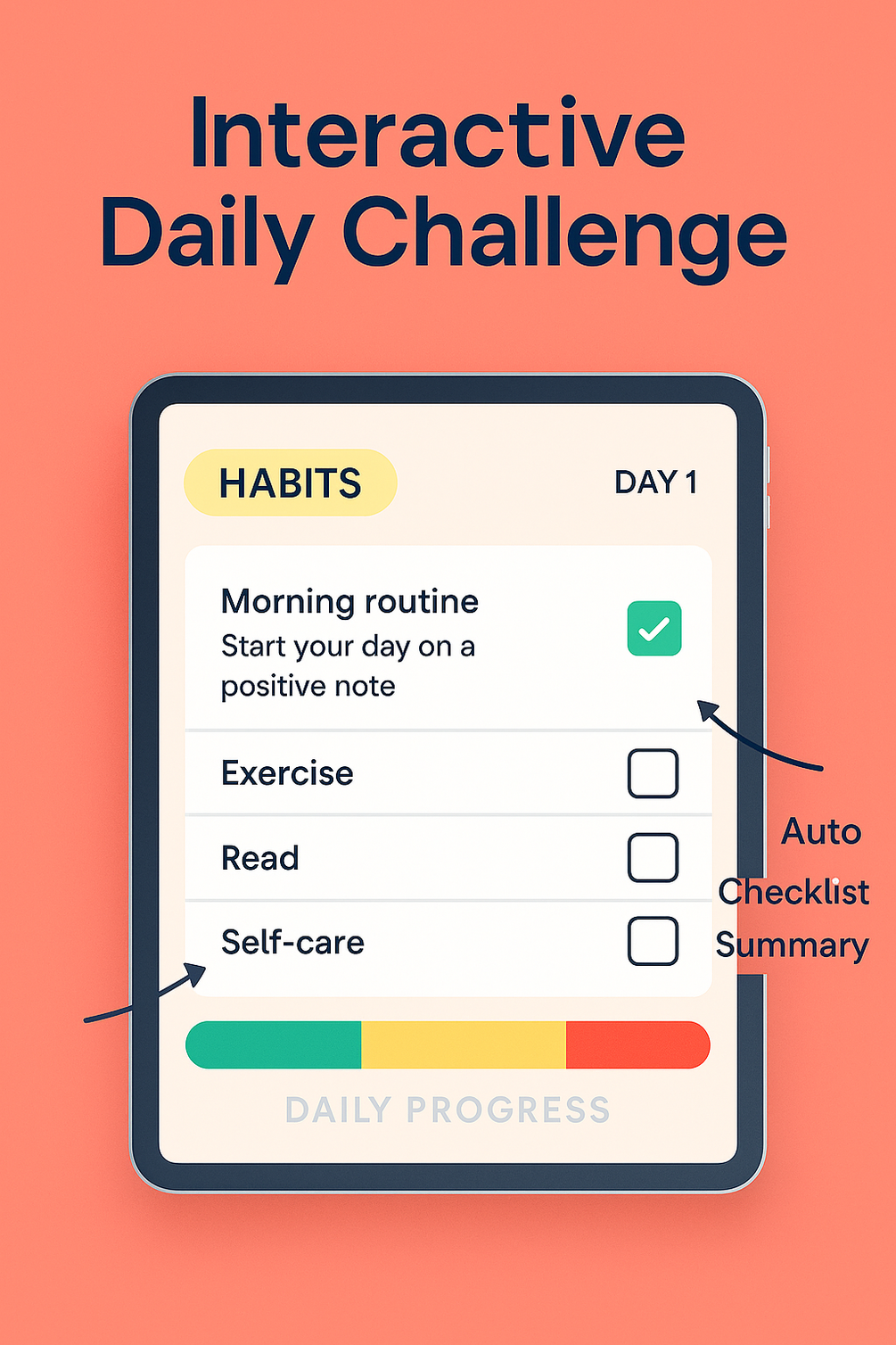 Daily Habit Challenge Tracker – Interactive & Motivational Excel Sheet