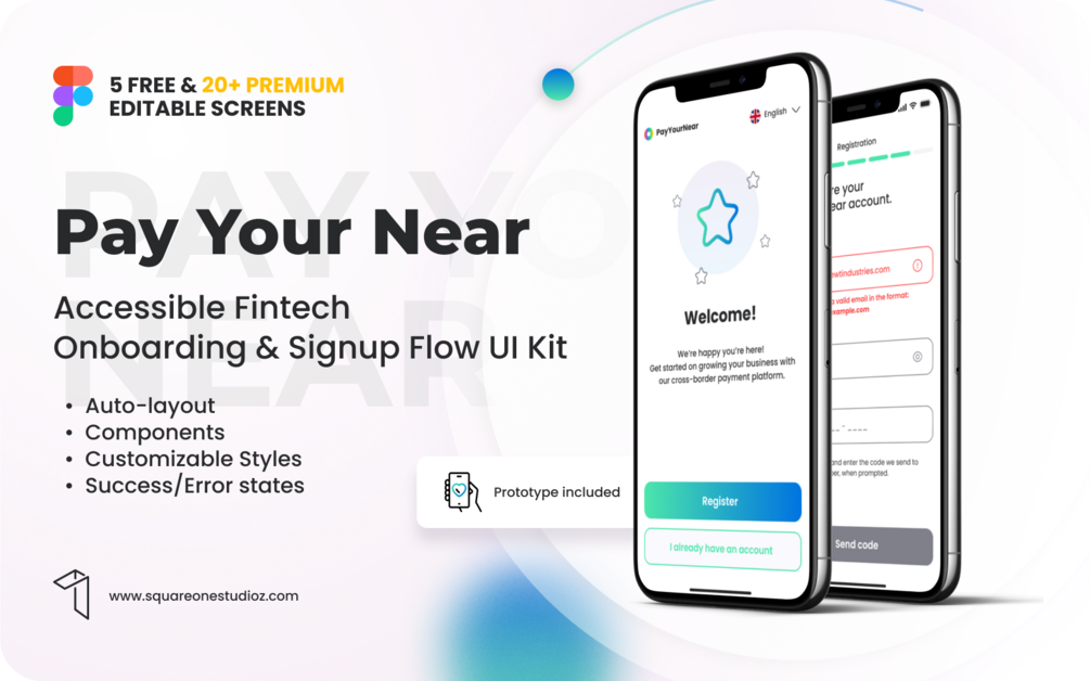 PayYourNear - Accessible Fintech Onboarding & Signup Flow UI Kit