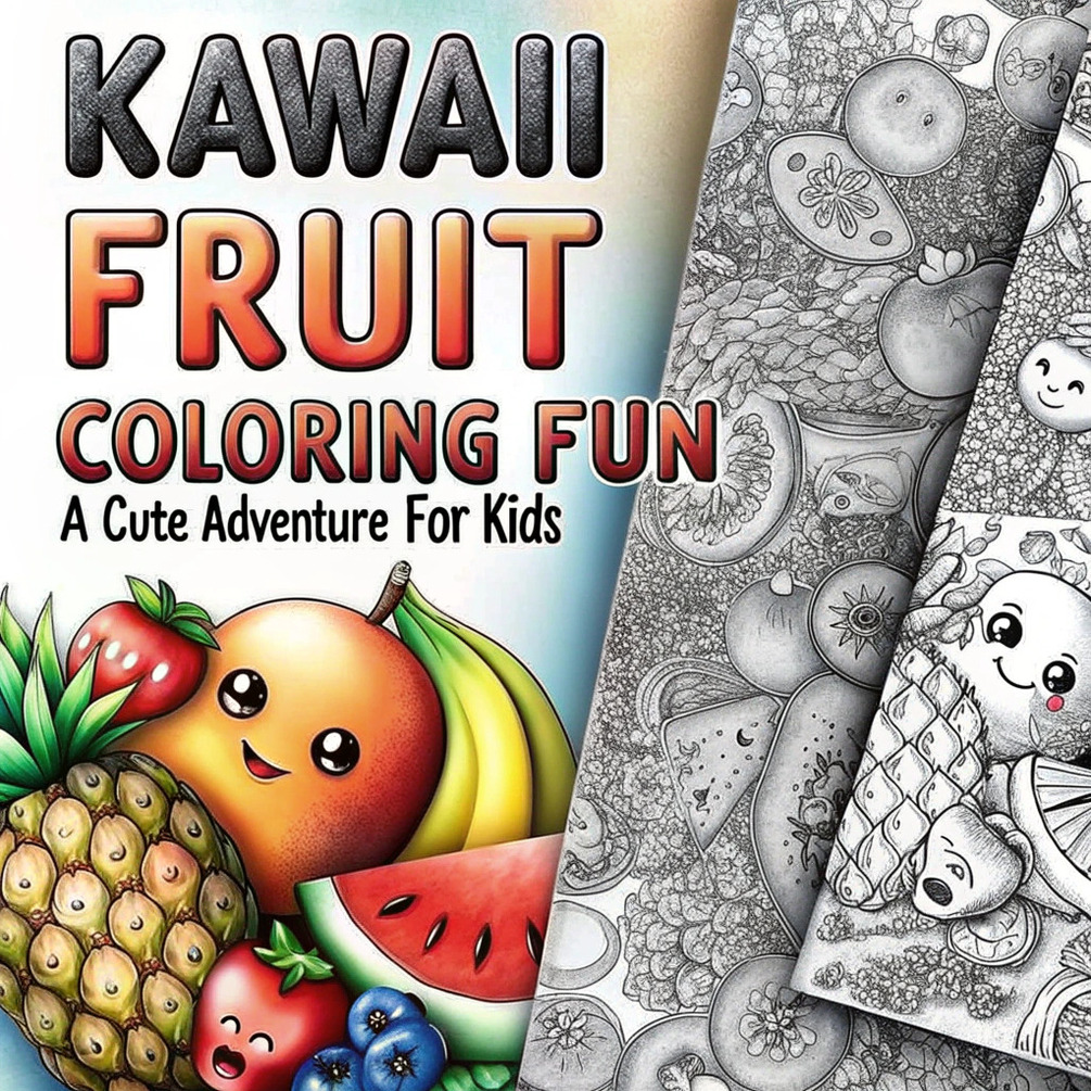 Kawaii fruits- 10 page coloring pages