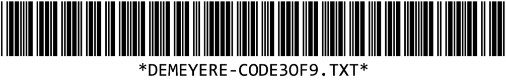 DeMeyere Code 3 of 9 font