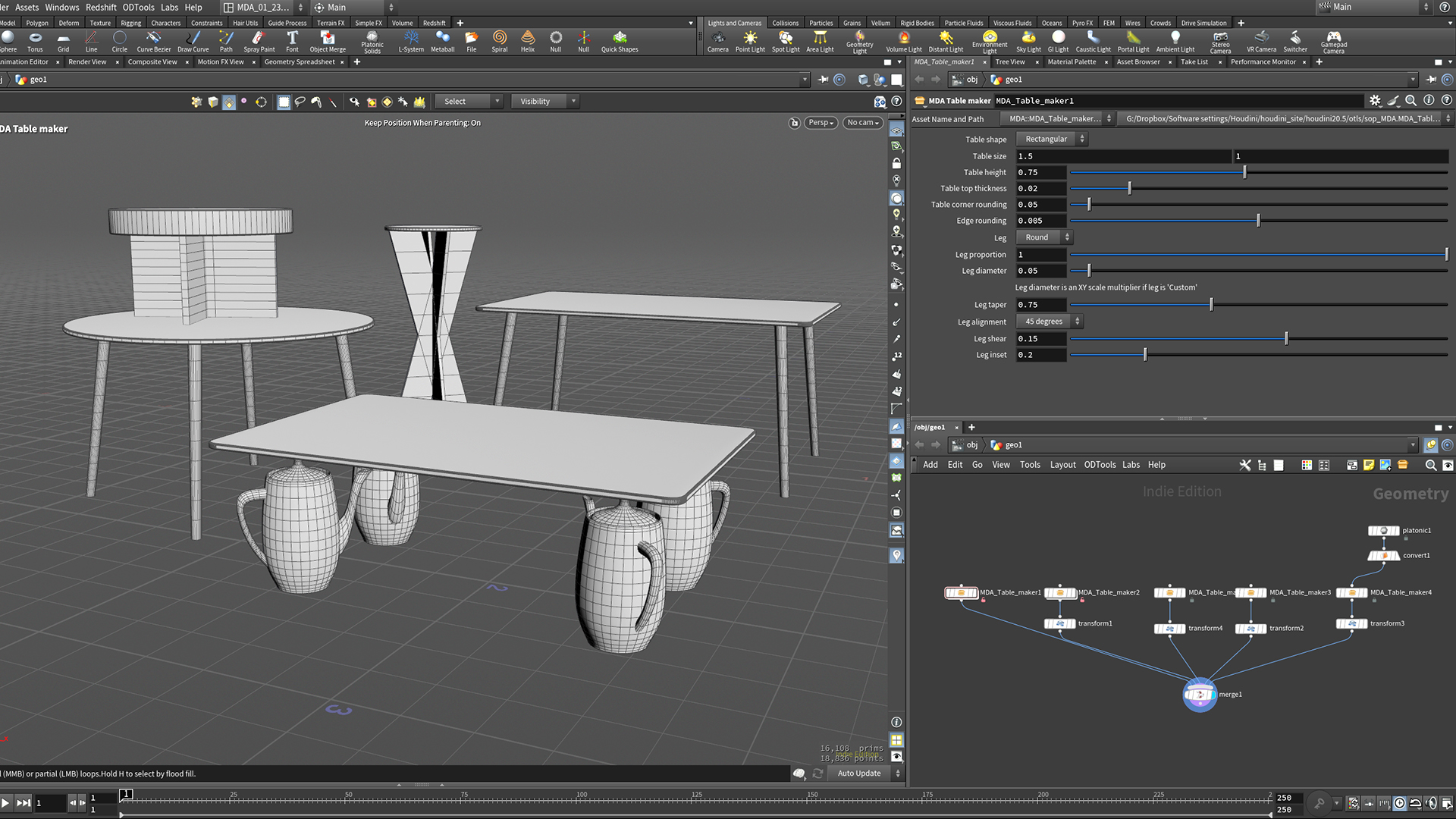 Houdini HDA : MDA Table maker