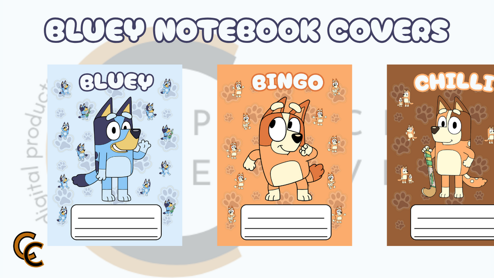 8 BLUEY designs notebook cover for kids