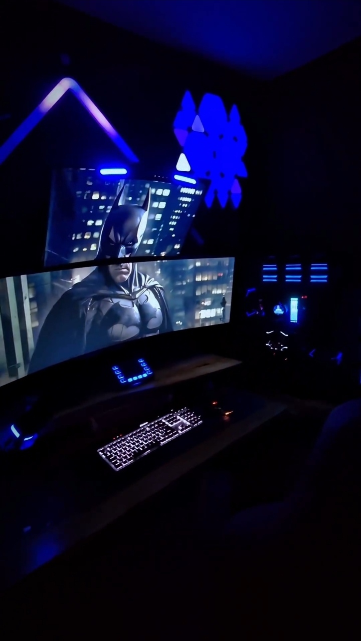 Batman Wallpaper Ultrawide Gaming Desk Setup 8k