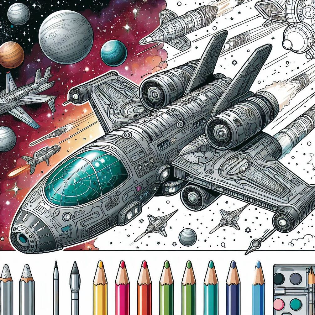 Celestial Horizons: A Coloring Book of Space Journeys