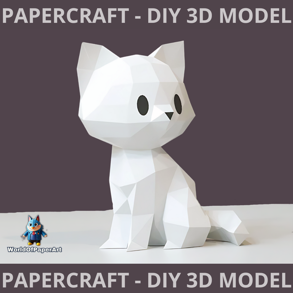 Cat Papercraft Template Set - Diy 3D Origami for Home Decor and Gifts ...