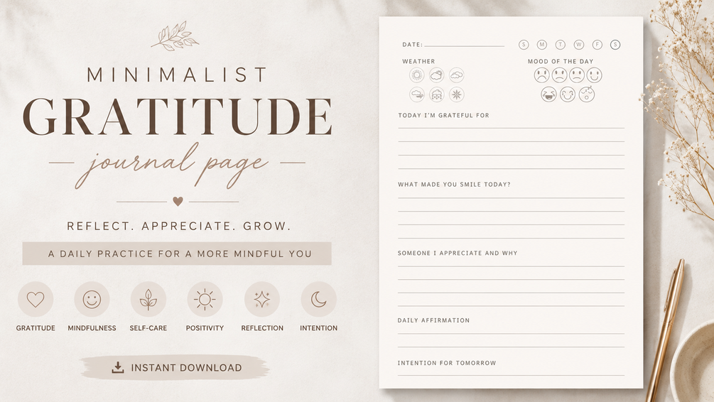 Daily Gratitude & Reflection Journal Page