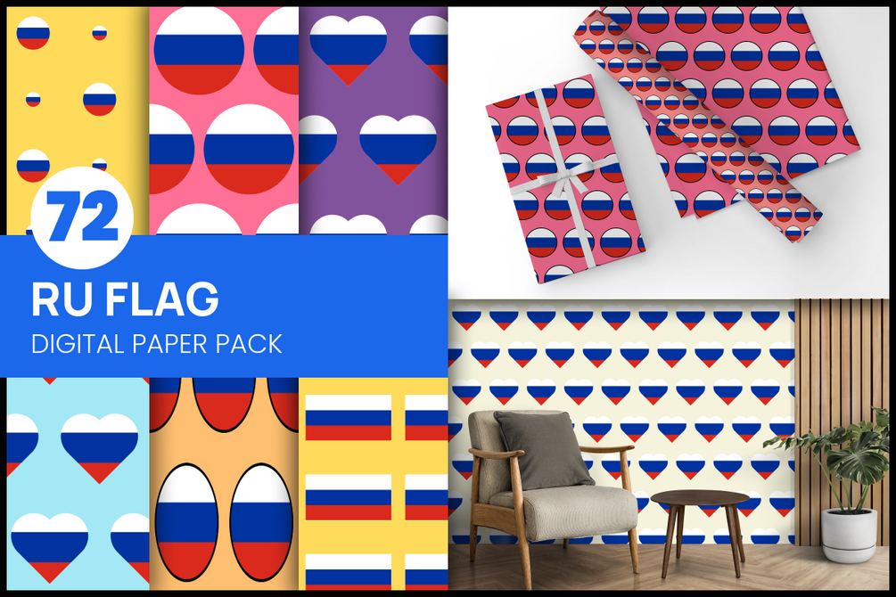 RU Flag Seamless Patterns