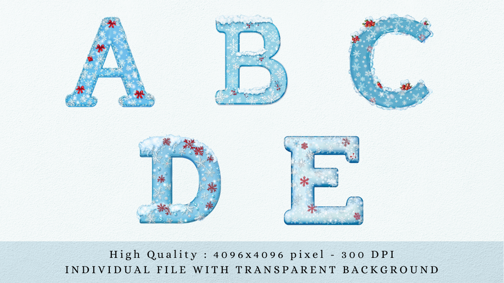 Cute Winter Alphabet Clipart Collection