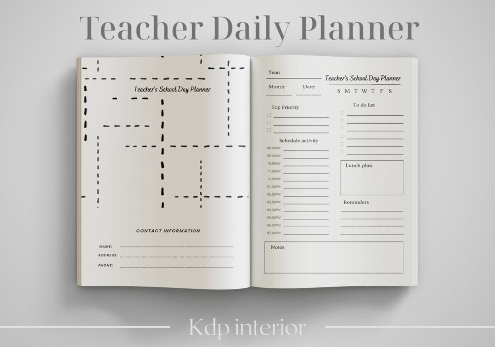 Teacher Daily Planner - KDP Interior