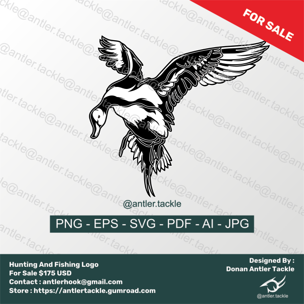 Pintail Duck Hunting Logo Exclusive License Designed By Donan Antler Tackle