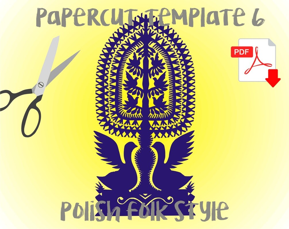 Papercut printable template from Poland / paper cut / folk art / paper ...