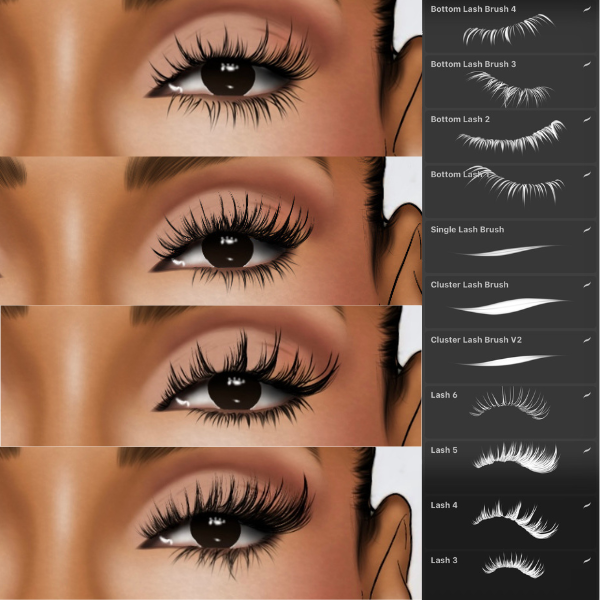 Volume Lashes Set Procreate Stamp Brush