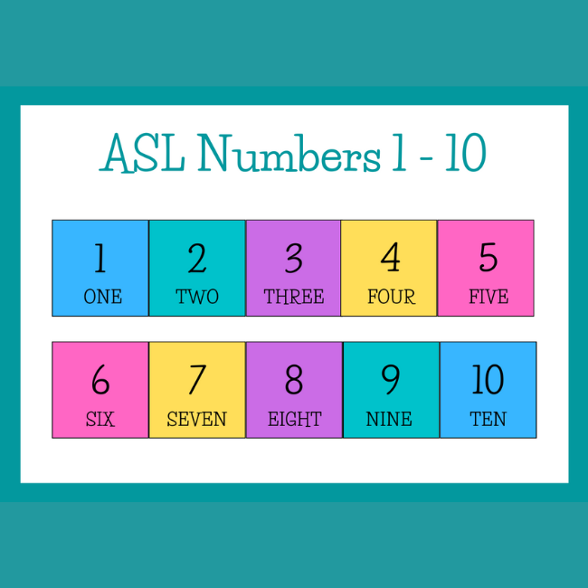 Talk with Your Hands - ASL Numbers 1-10