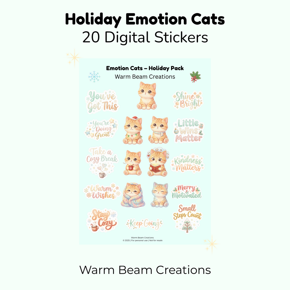 Holiday Emotion Cats Sticker Pack