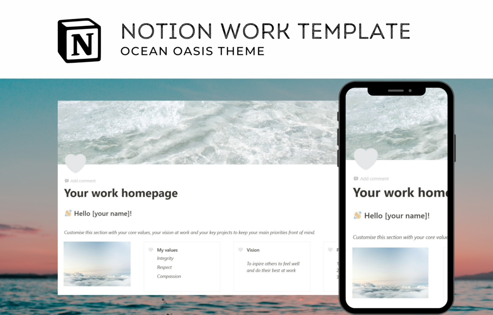 Ocean Oasis: Notion work template