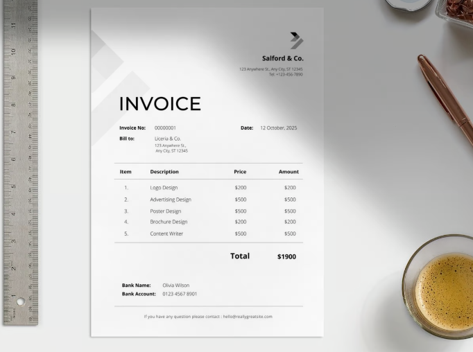 White Simple Invoice