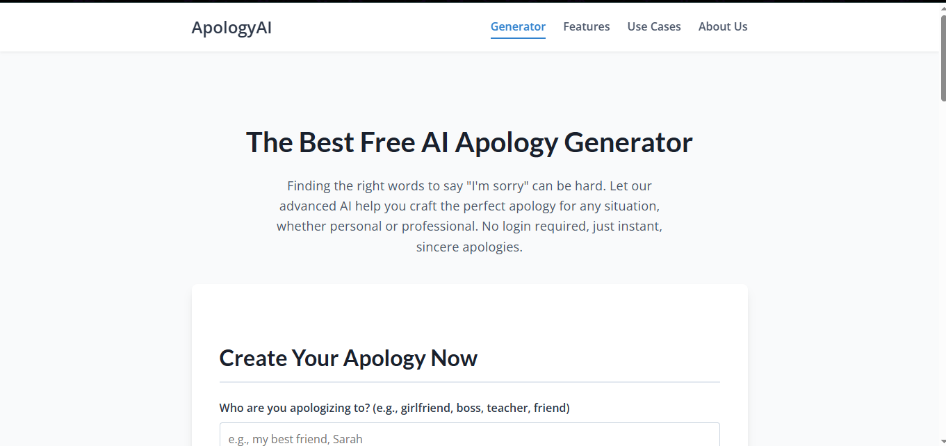 AI Apology Generator: Instantly generate personalized and impactful ...