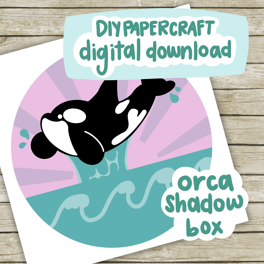 DIY Papercraft Project - Orca Shadow Box