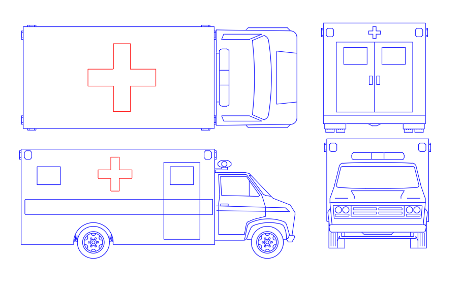 🚑 AMBULANCE VIEWS BLOCK 01 | AutoCAD Dynamic Block 🚑