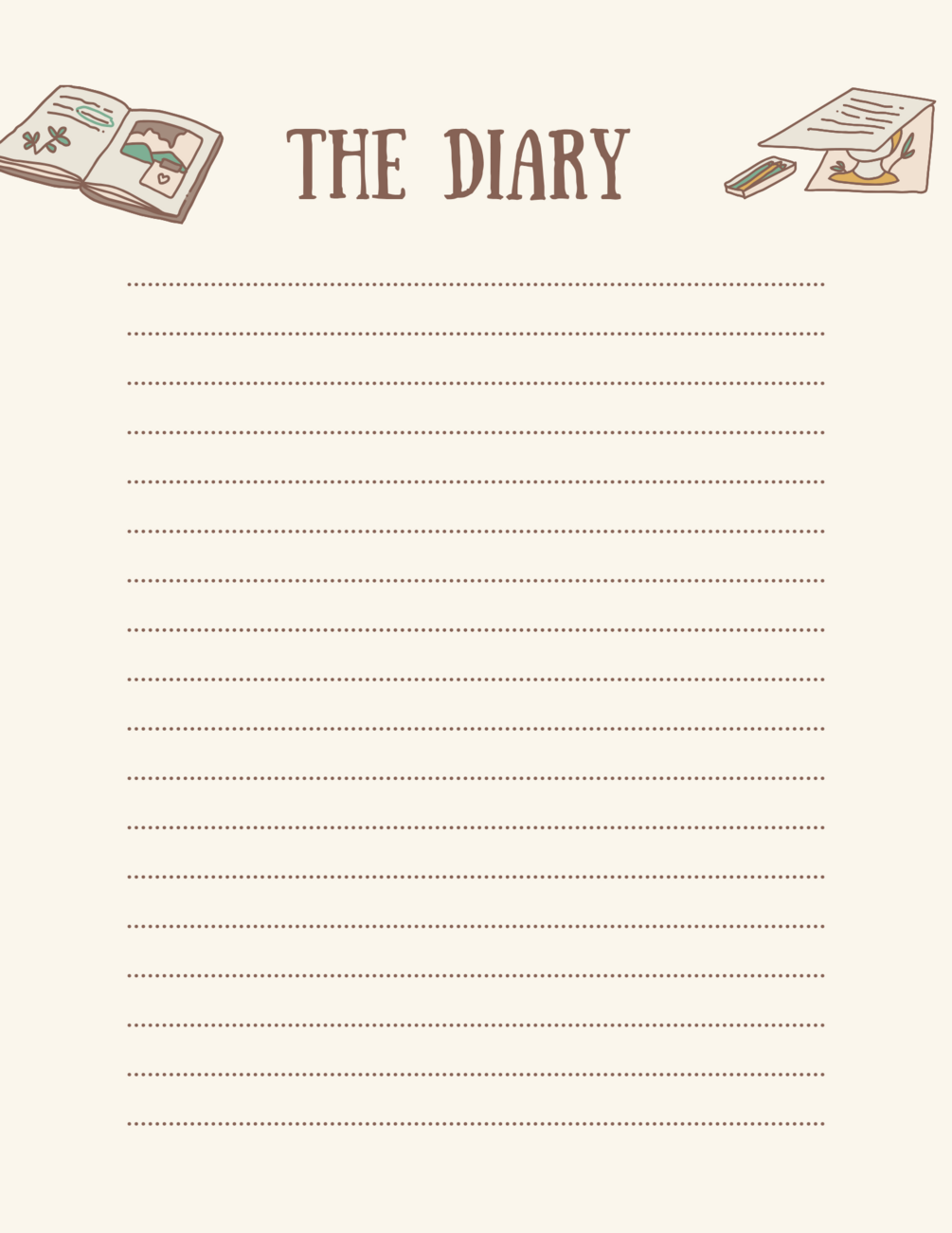 "Printable Daily Diary Page – Aesthetic Journal Sheet (A4 PDF)"