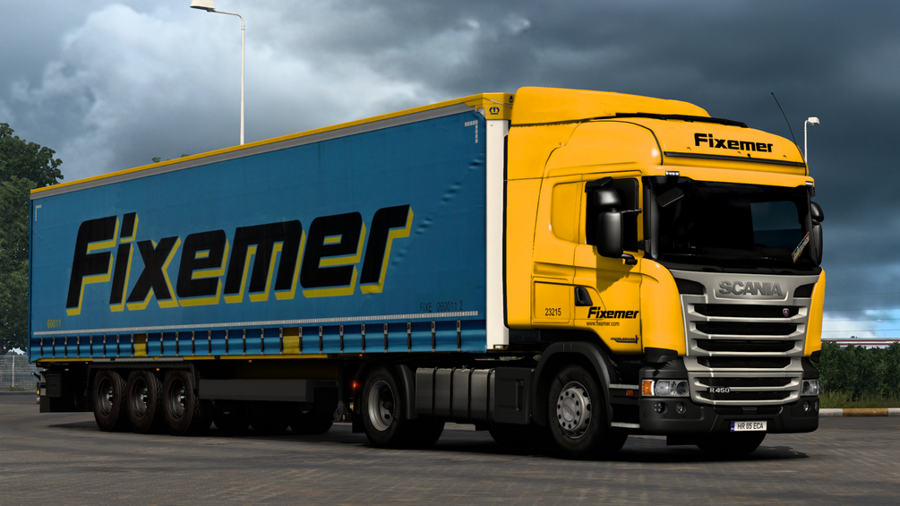 Fixemer combo skin for Scania (rjl) and Krone ProfiLiner by Sogard3. ETS2