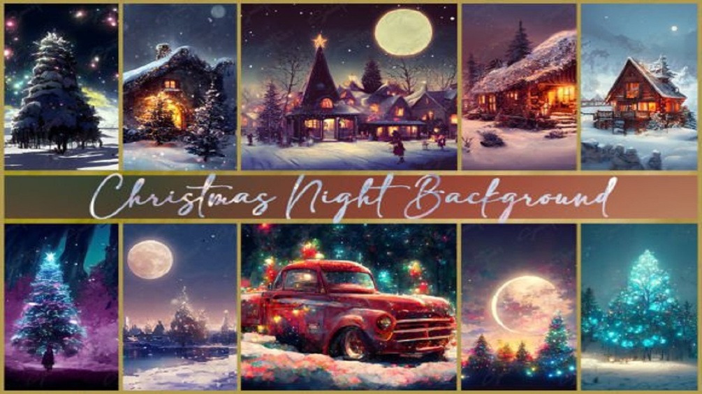 Christmas Night Background Bundle