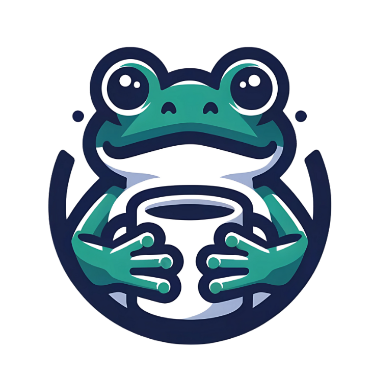 Cute Frog Coffee Logo
