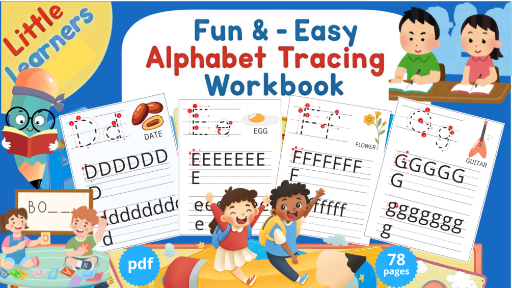 Fun & Easy Alphabet Tracing Workbook for Little Learners