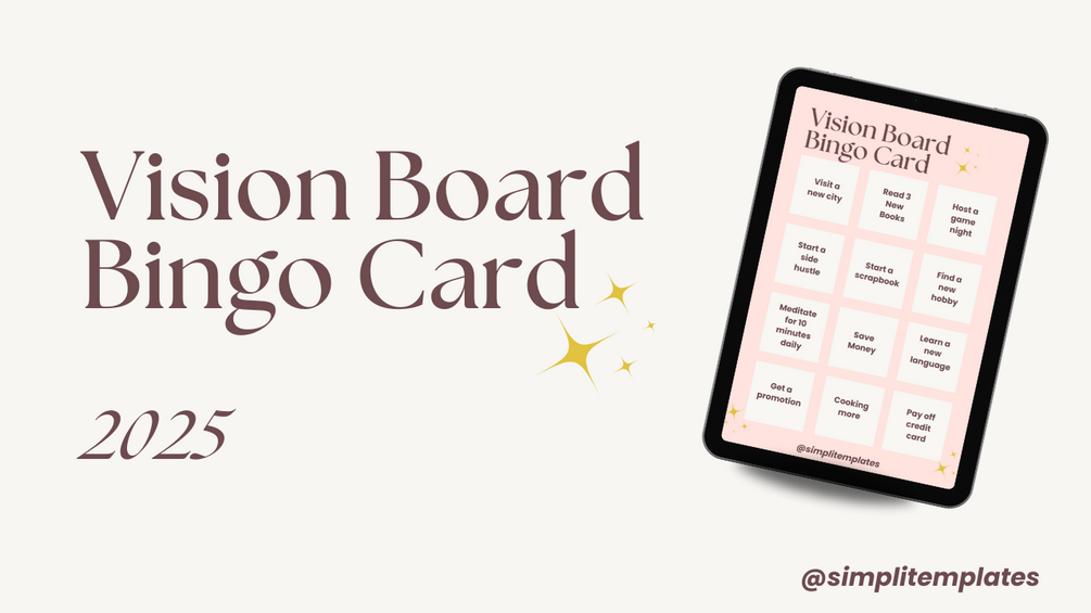 Vision Board Bingo Card - Editable - Template