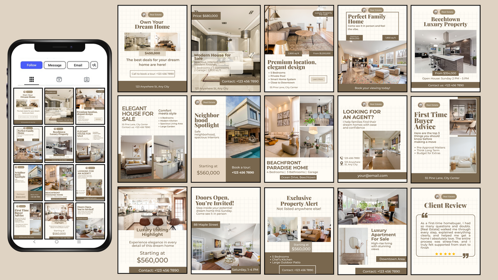 15 Real Estate Canva Templates | Social Media Pack for Realtors ...