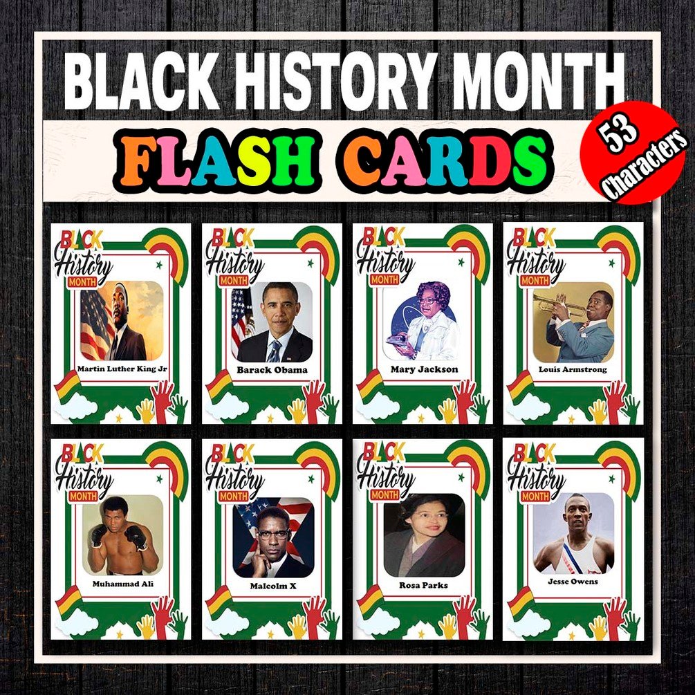 Famous African American Flashcards | Black History Month Activities