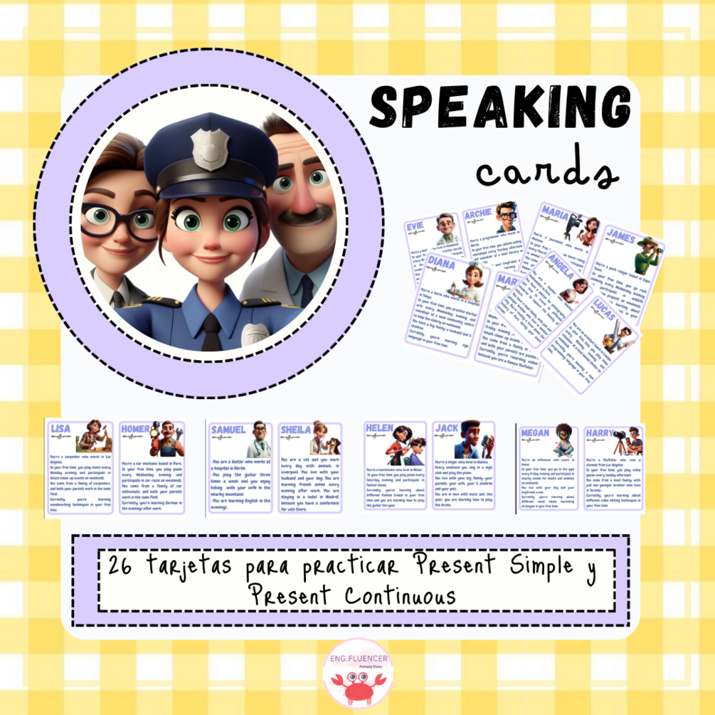 Speaking card: PRESENT SIMPLE VS PRESENT CONTINUOUS