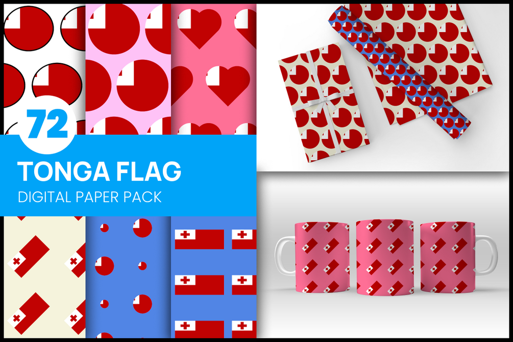 Tonga Flag Seamless Patterns