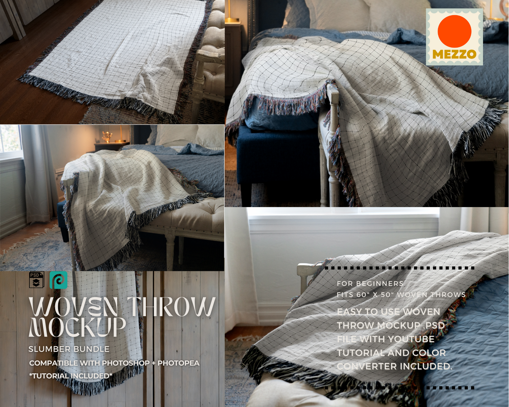 Woven Throw Mockup - 60" x 50" - Mockup Bundle - Slumber