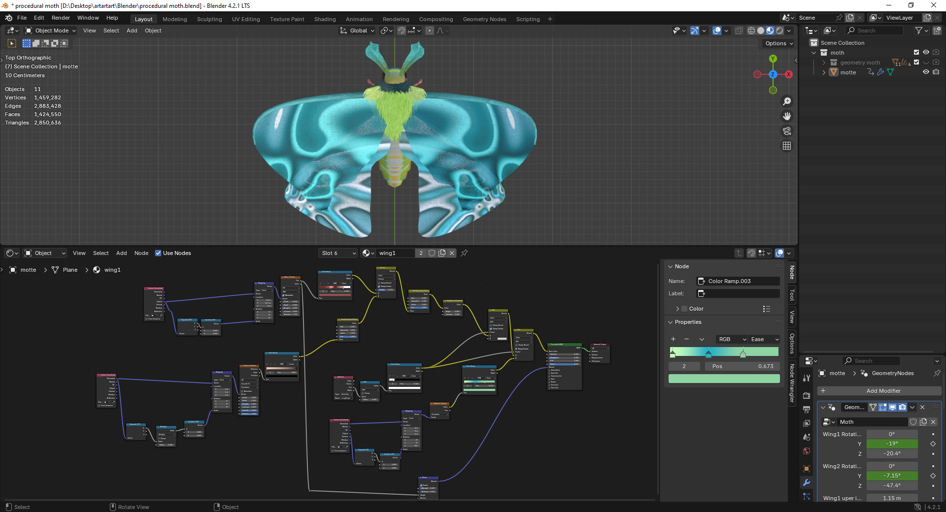 Procedural Butterfly/Moth Creator (Blender Geometry Nodes)