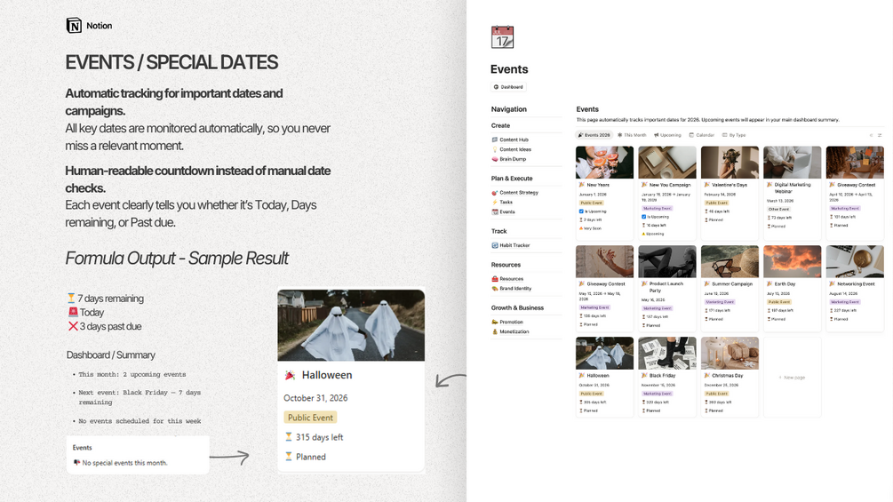 Notion Template Instagram Content Planner