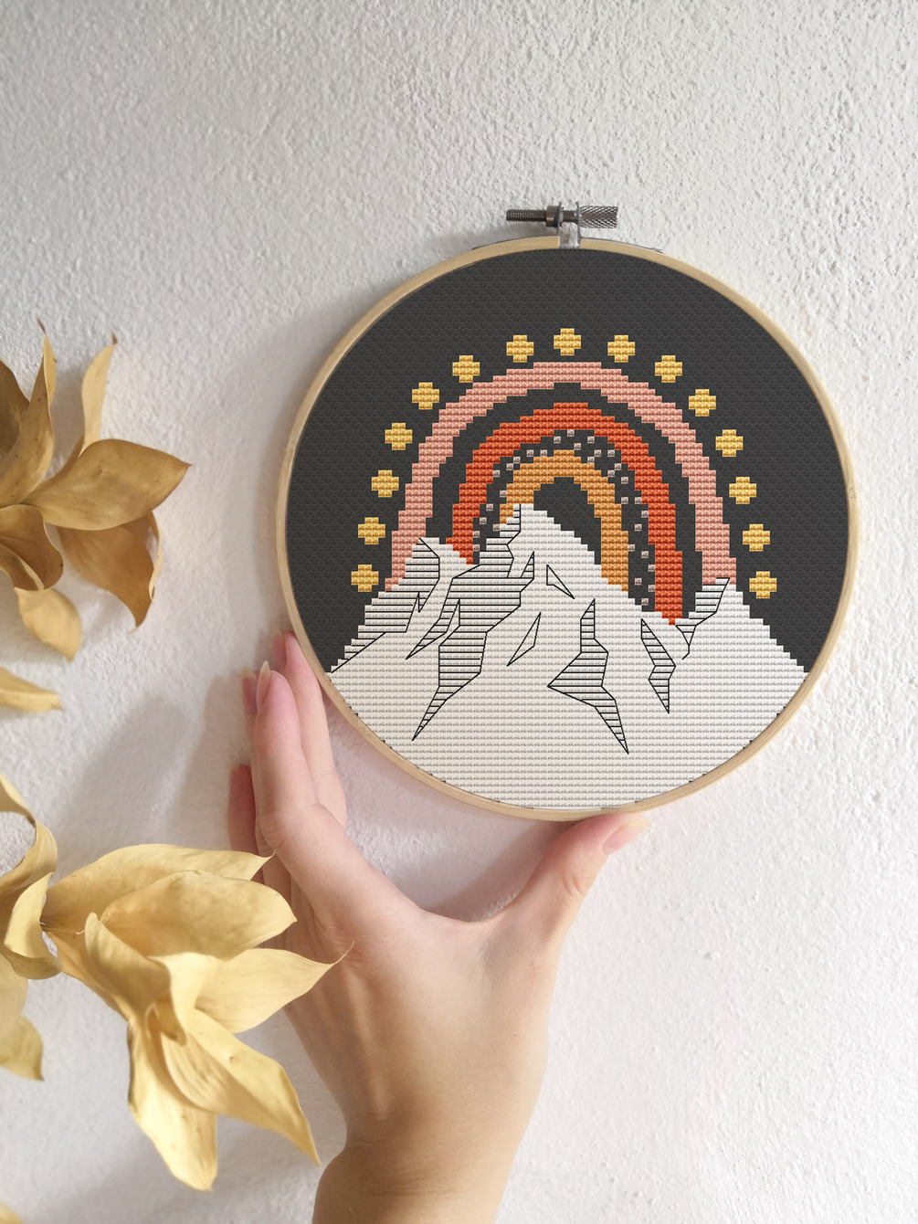 Mountains cross stitch pattern Modern cross stitch PDF Boho cross ...