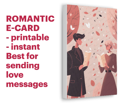 Romantic Printable Ecard for Valentine's Day Gift for Her/Him | Instant ...