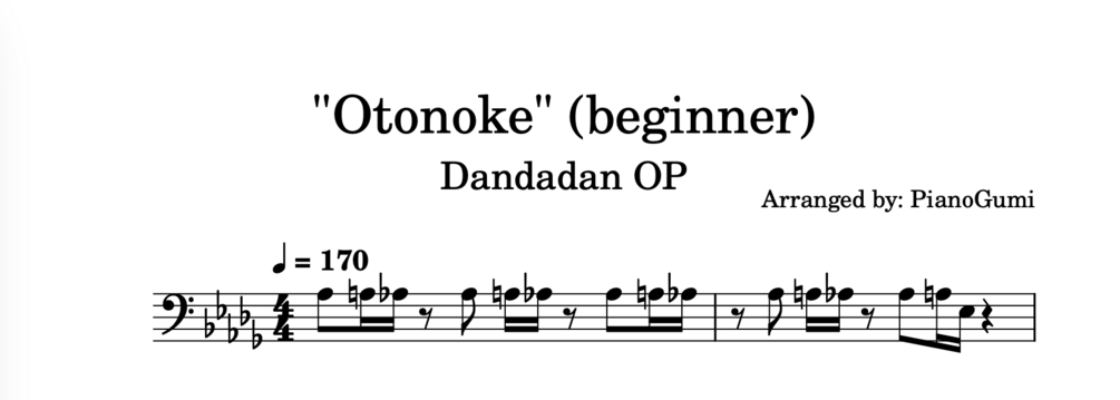 Dandadan OP - "Otonoke" - BEGINNER Piano Sheet Music